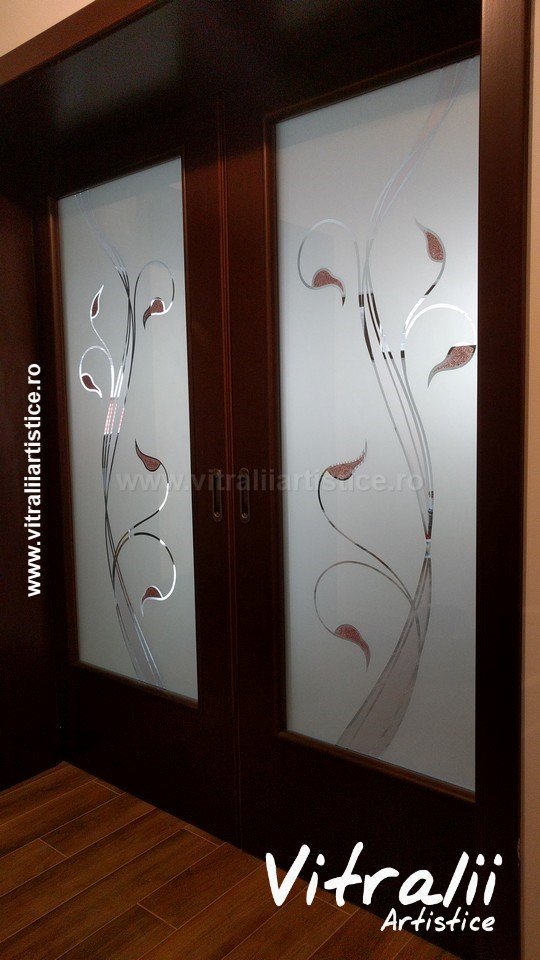 Sticla sablata usi de interior PINUM 1 | Vitralii Artistice